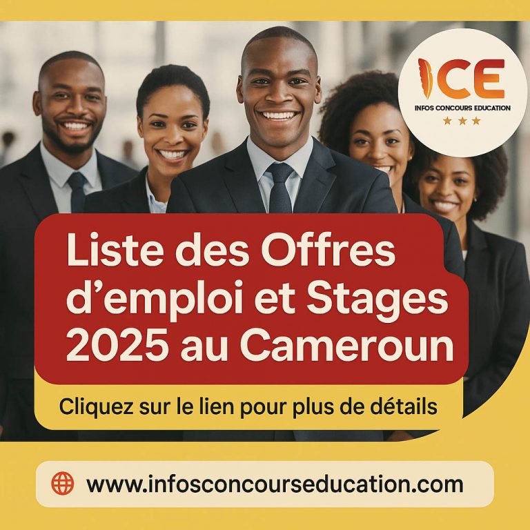 Liste des Offres d'emploi, et Recrutement 2025 au Cameroun