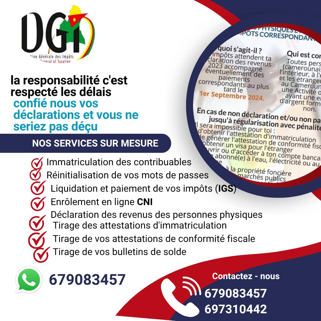 Trop compliqué de faire ta déclaration IRPP ou d’avoir ton NIU